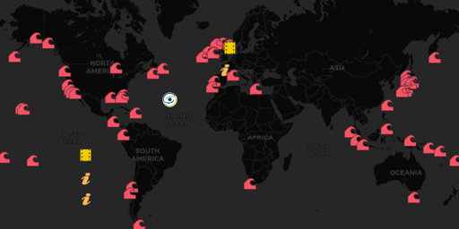 Interactive Map of The Topography of Giant Wave Zones • Live Earth ...